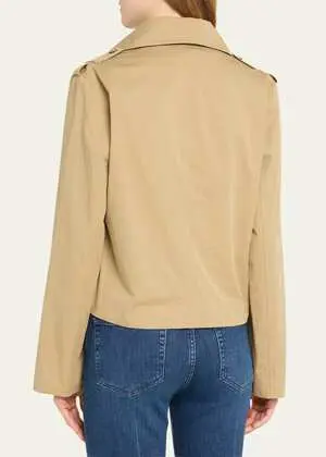 FRAME Short Trench Jacket - Khaki
