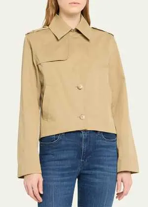 FRAME Short Trench Jacket - Khaki