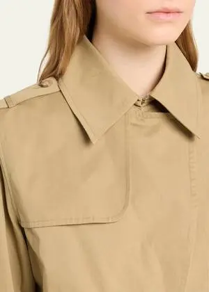 FRAME Short Trench Jacket - Khaki