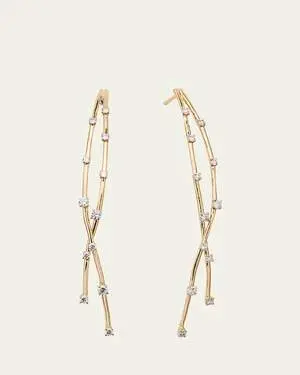 Lana Jewelry 14k Yellow Diamond Crossover Earrings - Gold