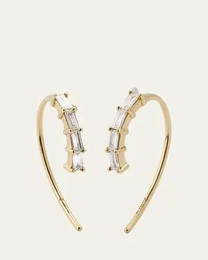 Lana Jewelry 14k Yellow Baguette Diamond Hoop Earrings - Gold