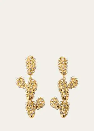 Oscar De La Renta Cactus Garland Dangle Earrings