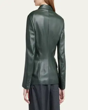 Giorgio Armani Tailored Leather Blazer Jacket