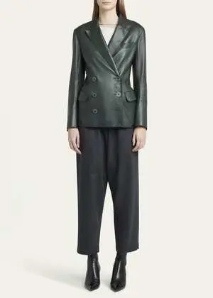 Giorgio Armani Tailored Leather Blazer Jacket