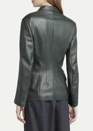 Giorgio Armani Tailored Leather Blazer Jacket