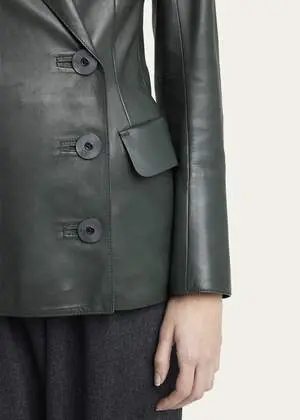 Giorgio Armani Tailored Leather Blazer Jacket