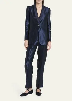 Giorgio Armani Linen Silk Blazer - Navy
