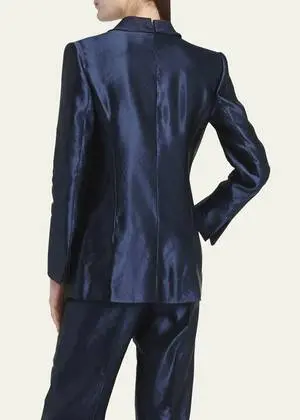 Giorgio Armani Linen Silk Blazer - Navy