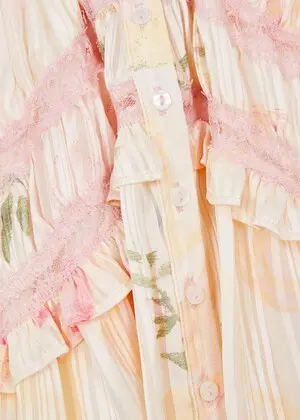 Free People Printed Chiffon Mini Dress