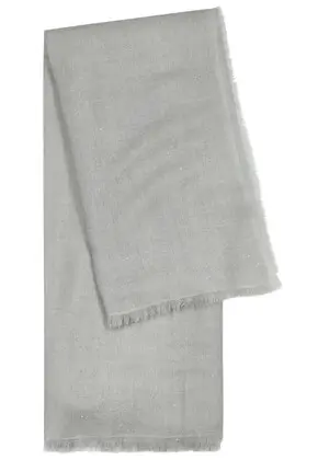 AMA PURE Starlight Sequin-embellished Cashmere Scarf - Light Grey