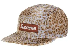 Supreme Leopard Velvet Camp Cap - Tan