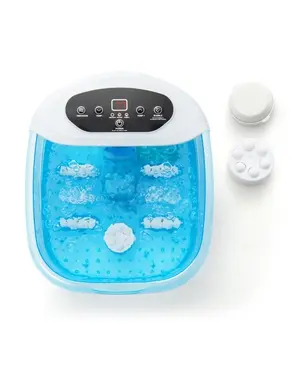 SLICKBLUE Foot Spa Massager Tub With Removable Pedicure Stone And Massage Beads - Blue