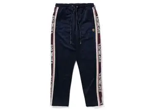 A BATHING APE Tonal Solid Camo Track Pants - Navy Blue