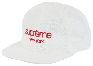 Supreme Classic Logo Air Mesh 6-panel Hat - White