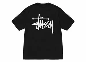 StÜssy Basic Pigment Dyed Tee Shirt - Black