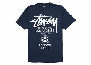 StÜssy World Tour T-shirt - Navy Blue