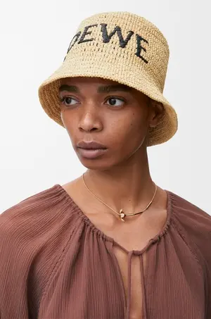 Loewe Raffia Bucket Hat - Natural