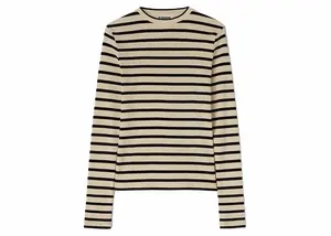JIL SANDER Stripe Cotton Longsleeved Top - Beige/black