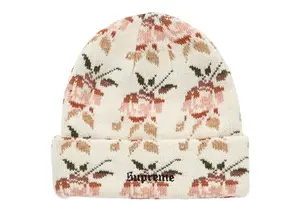 Supreme Rose Jacquard Beanie - Natural