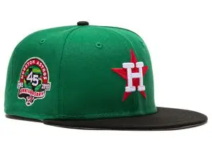New Era Houston Astros 45th Anniversary Patch 59fifty Fitted Cap - Kelly Green/black
