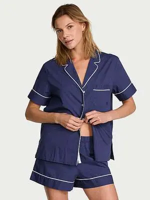 Victoria's Secret Heritage Cotton Short Pajama Set - Blue