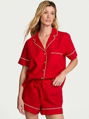 Victoria's Secret Heritage Cotton Short Pajama Set - Red