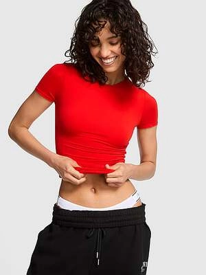 Pink Base Stretch™ Short-sleeve Tee - Red