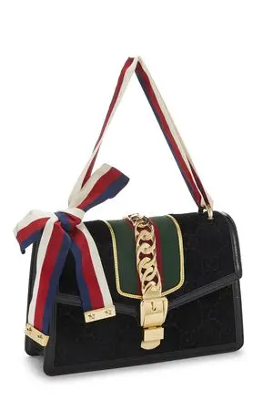 Gucci Gg Velvet Sylvie Shoulder Bag