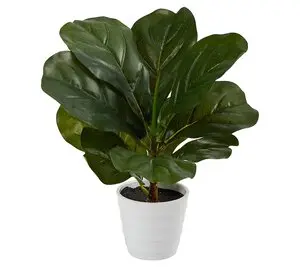 NEARLY NATURAL 11' Fiddle Leaf Artificial Plant In Planter - One-color