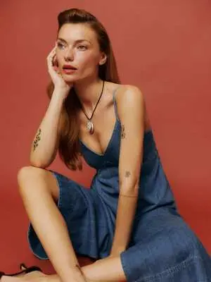 REFORMATION Gabriella Denim Midi Dress