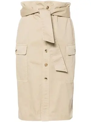 Saint Laurent Belted High-waisted Skirt