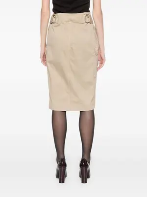 Saint Laurent Belted High-waisted Skirt