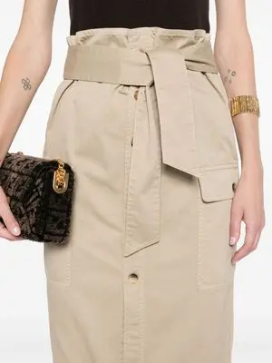 Saint Laurent Belted High-waisted Skirt
