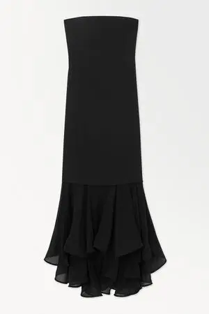 Cos Fishtail Bandeau Maxi Dress In Black - 70% Off | Editorialist