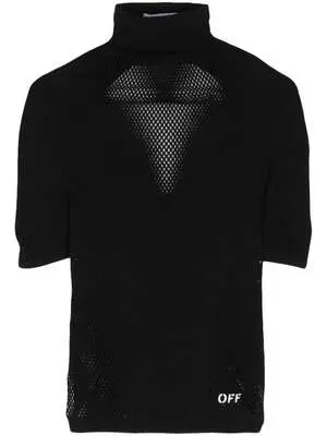 Off-White Open-knit High Neck Top