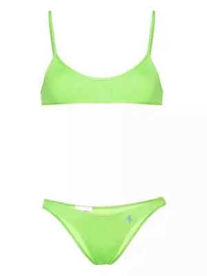 Attico Rubberised-logo Bikini - Green