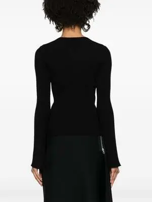 COURREGES Logo-appliqué Ribbed Jumper