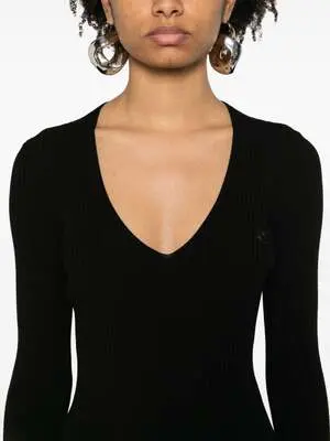 COURREGES Logo-appliqué Ribbed Jumper