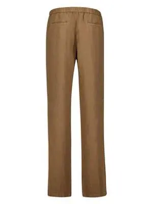 Boglioli Straight-leg Linen Trousers - Brown