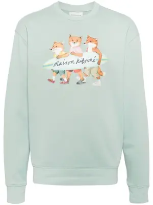 Maison Kitsuné Signature Fox Motif Cotton Sweater - Blue