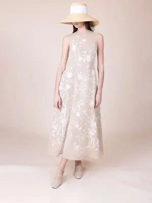 Adam Lippes Eloise Floral-embroidered Dress