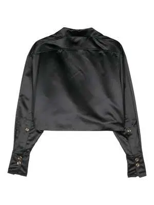 PATOU Satin Cropped Jacket - Black