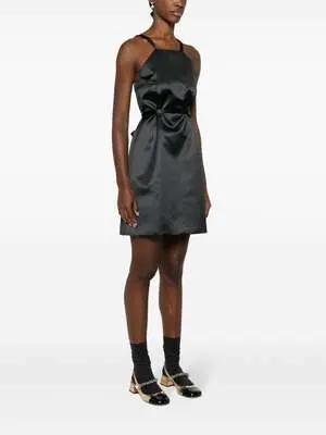 Patou Belted Satin Mini Dress