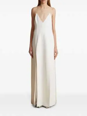 Khaite Nonya Open-back Maxi Dress - White