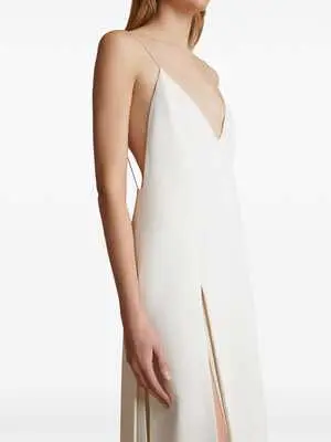 Khaite Nonya Open-back Maxi Dress - White