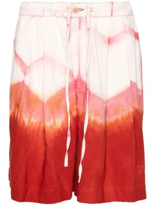 STORY MFG. Bridge Grapefruit Clamp-dye Shorts - Red