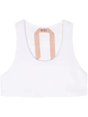 N°21 Jersey Crop Top - White