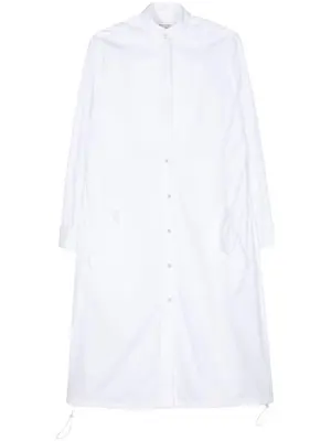 WALES BONNER Contrast Poplin Midi Dress - White
