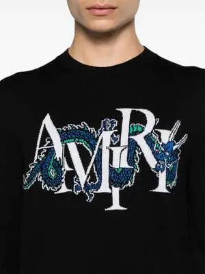 Amiri Logo Jacquard Wool-blend Jumper