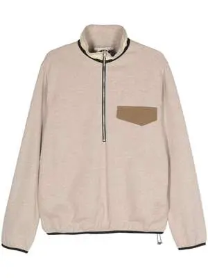 RANRA Mélange Half-zip Sweatshirt - Neutrals